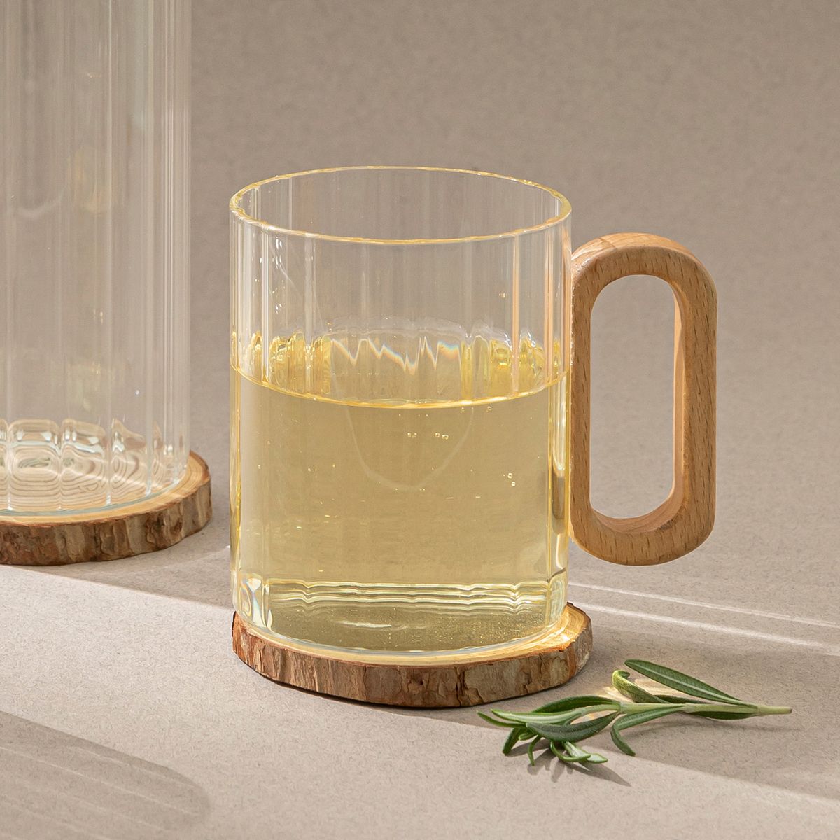 베이지 우드핸들 글라스 400ML - 감도 깊은 취향 셀렉트샵 29CM