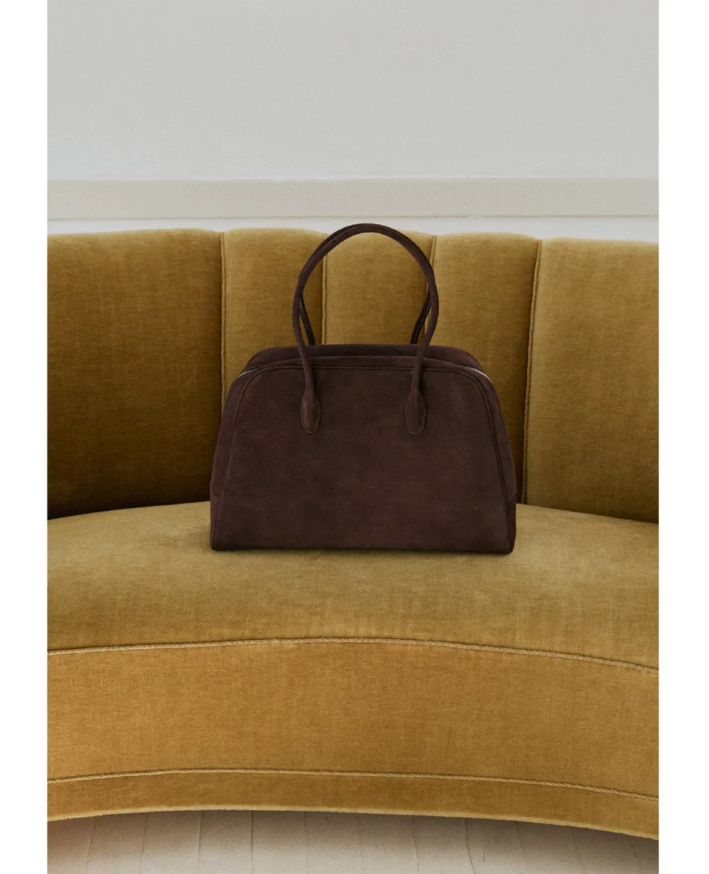 B01-L-5 카우레더 볼링백 라지_스웨이드 브라운 - 감도 깊은 취향 셀렉트샵 29CM