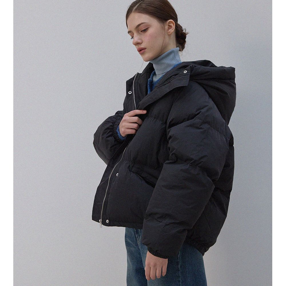 BASIC HOODED PADDED JUMPER BLACK_LC244PD004BK - 감도 깊은 취향 셀렉트샵 29CM
