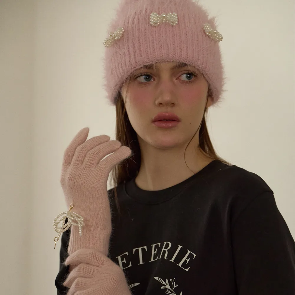 ANGORA RIBBON GLOVES_PINK - 감도 깊은 취향 셀렉트샵 29CM