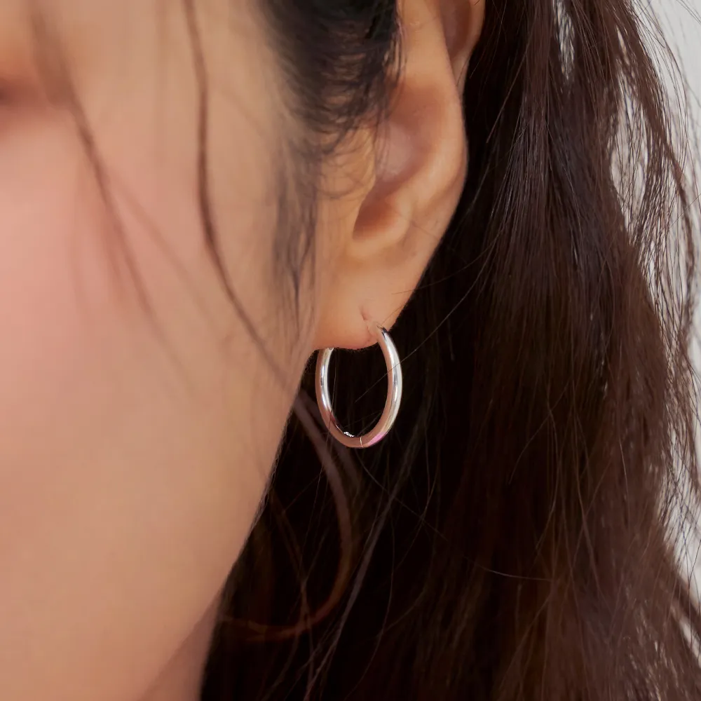 [SILVER 925] 2MM LINE RING EARRINGS AE4240009 - 감도 깊은 취향 셀렉트샵 29CM