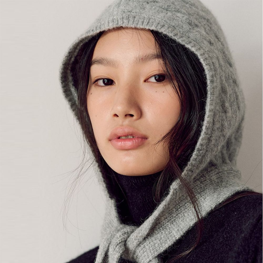 Cable Knit Tieup Balaclava Grey - 감도 깊은 취향 셀렉트샵 29CM