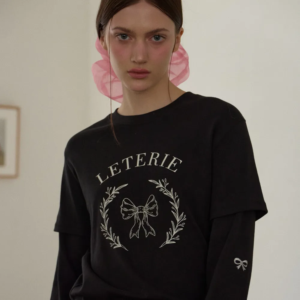 RIBBON POINT LAYERED T-SHIRT_BLACK - 감도 깊은 취향 셀렉트샵 29CM