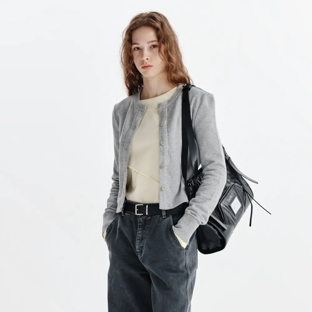 RIB POINT JERSEY CARDIGAN IN GREY - 감도 깊은 취향 셀렉트샵 29CM