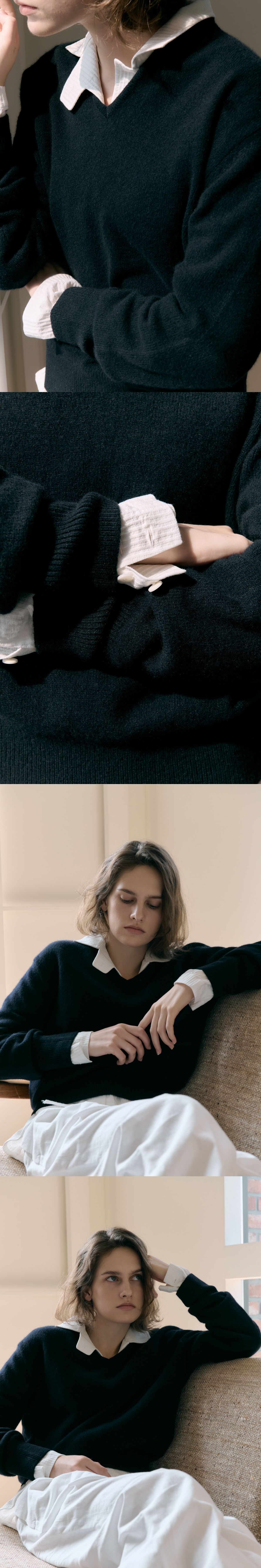 [3차 재입고] GEELONG WOOL V-NECK KNIT - DEEP NAVY - 감도 깊은 취향 셀렉트샵 29CM