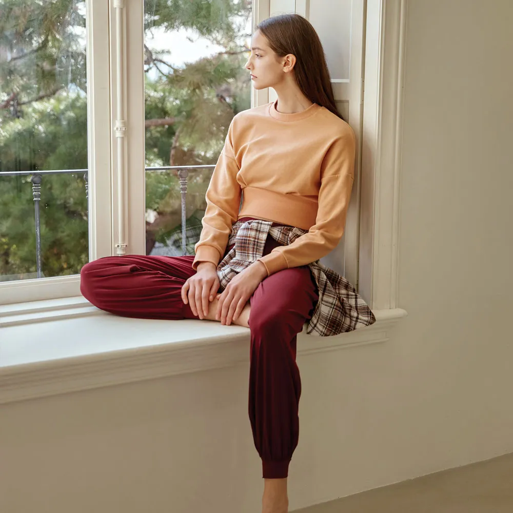 여성 요가복 DEVI-B0081-브라운 필라테스 타탄 플레어 힙커버 - 감도 깊은 취향 셀렉트샵 29CM