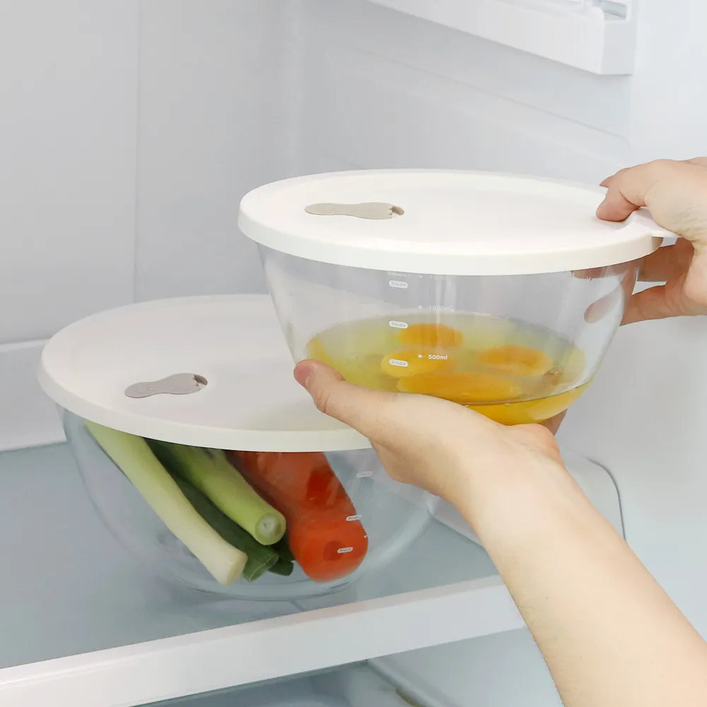 내열유리 계량 믹싱볼 실리콘 뚜껑 세트 1.6L / 전자레인지 오븐글라스 스팀홀 - 감도 깊은 취향 셀렉트샵 29CM