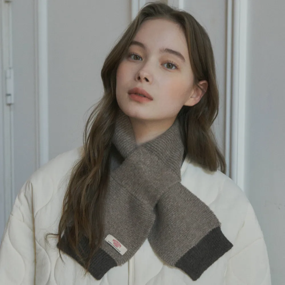 two tone short knit muffler(4color) - 감도 깊은 취향 셀렉트샵 29CM