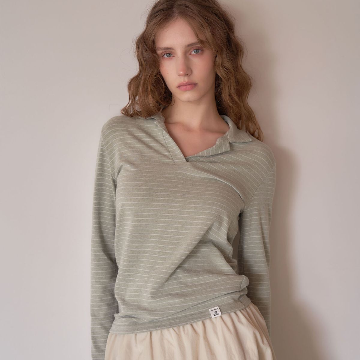 ANGORA STRIPE COLLAR T-SHIRT [ MINT ] - 감도 깊은 취향 셀렉트샵 29CM