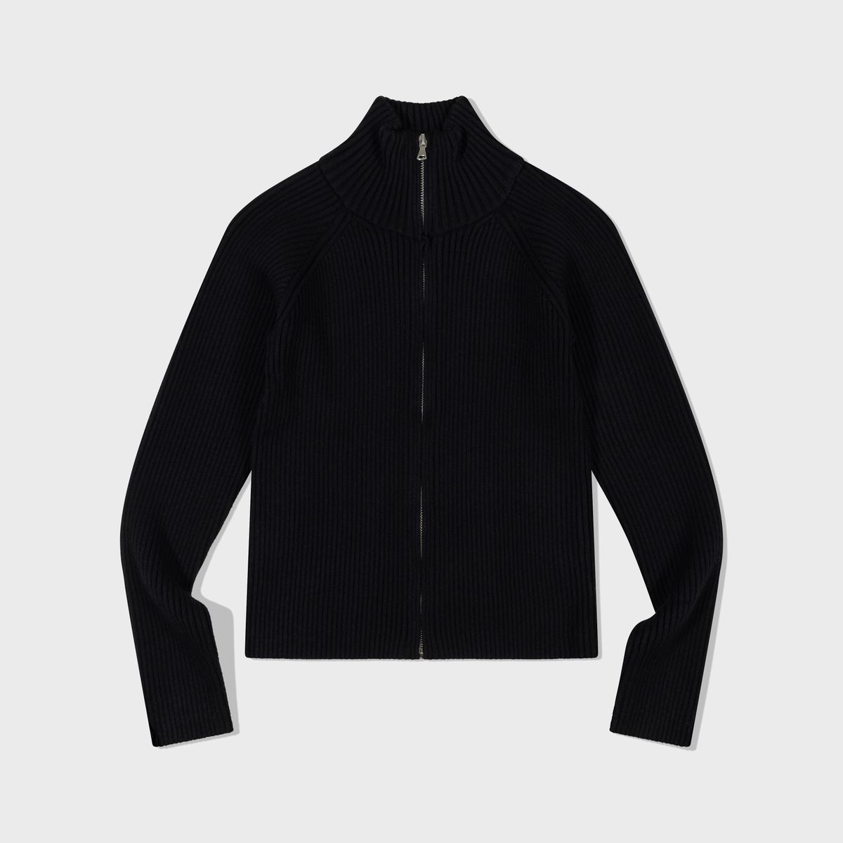 Ribbed Mock Neck Zip-Up (BLACK) - 감도 깊은 취향 셀렉트샵 29CM