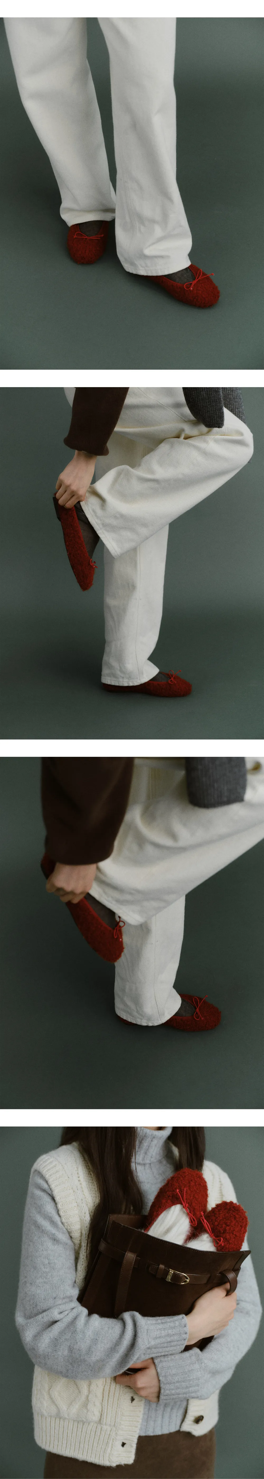 HOWUS SHEARING RIBBON FLAT (RED) - 감도 깊은 취향 셀렉트샵 29CM