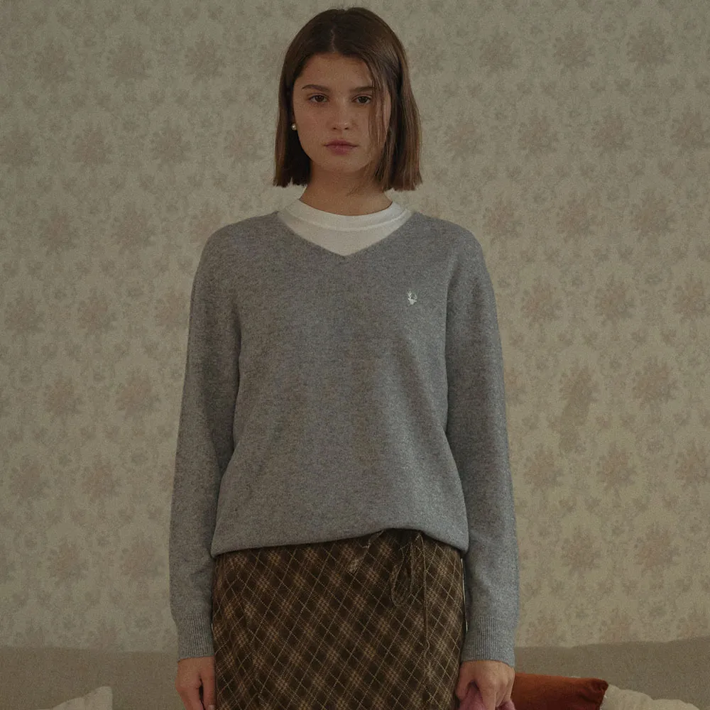 Essential V-neck knit (Grey) - 감도 깊은 취향 셀렉트샵 29CM
