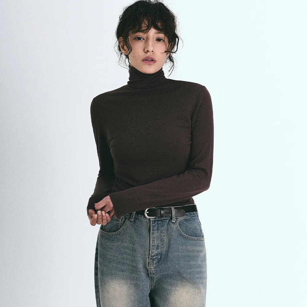 WARM HEAT TURTLENECK TOP_COCOA BROWN - 감도 깊은 취향 셀렉트샵 29CM