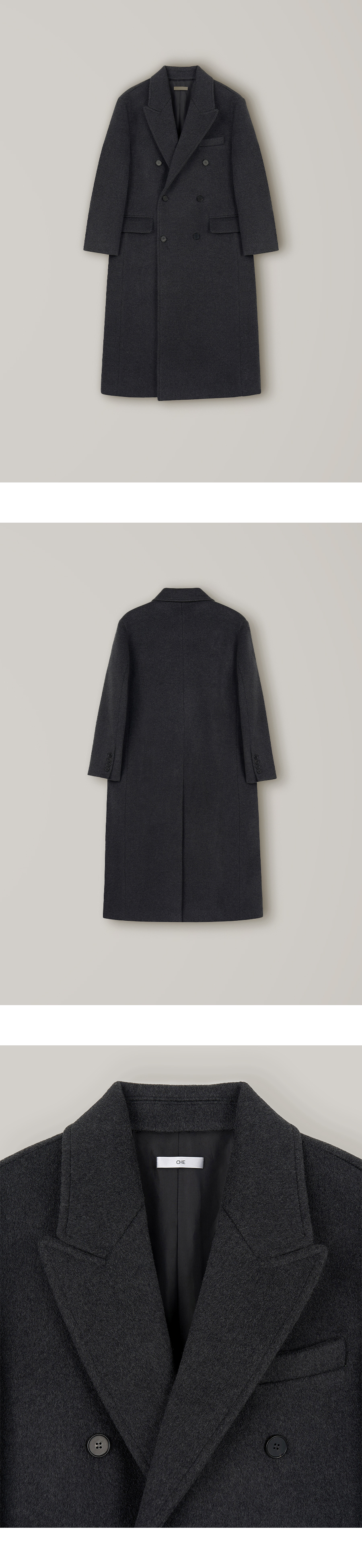 Cashmere double coat - Charcoal - 감도 깊은 취향 셀렉트샵 29CM