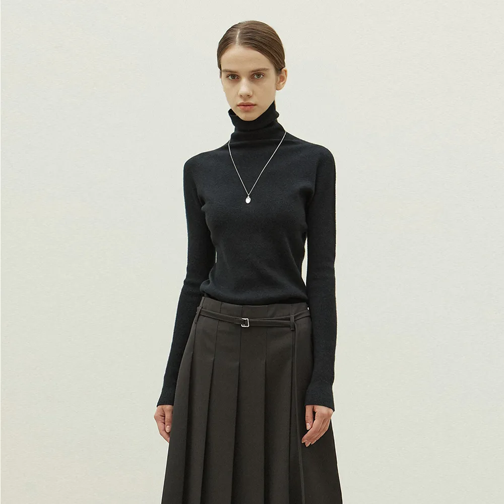 ESSENTIAL TURTLENECK WOOL KNIT TOP_BLACK - 감도 깊은 취향 셀렉트샵 29CM