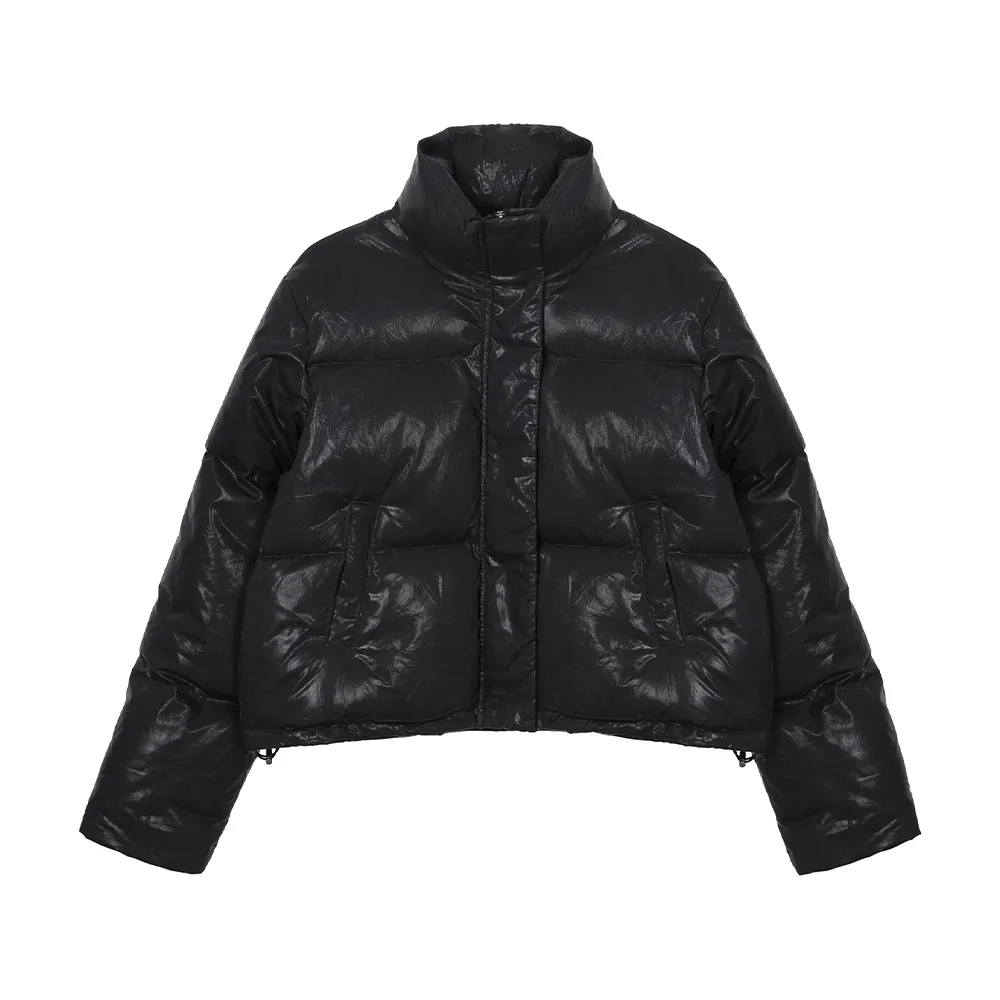 NICOLE GLOSSY CROP PUFFER PADDING_BLACK - 감도 깊은 취향 셀렉트샵 29CM