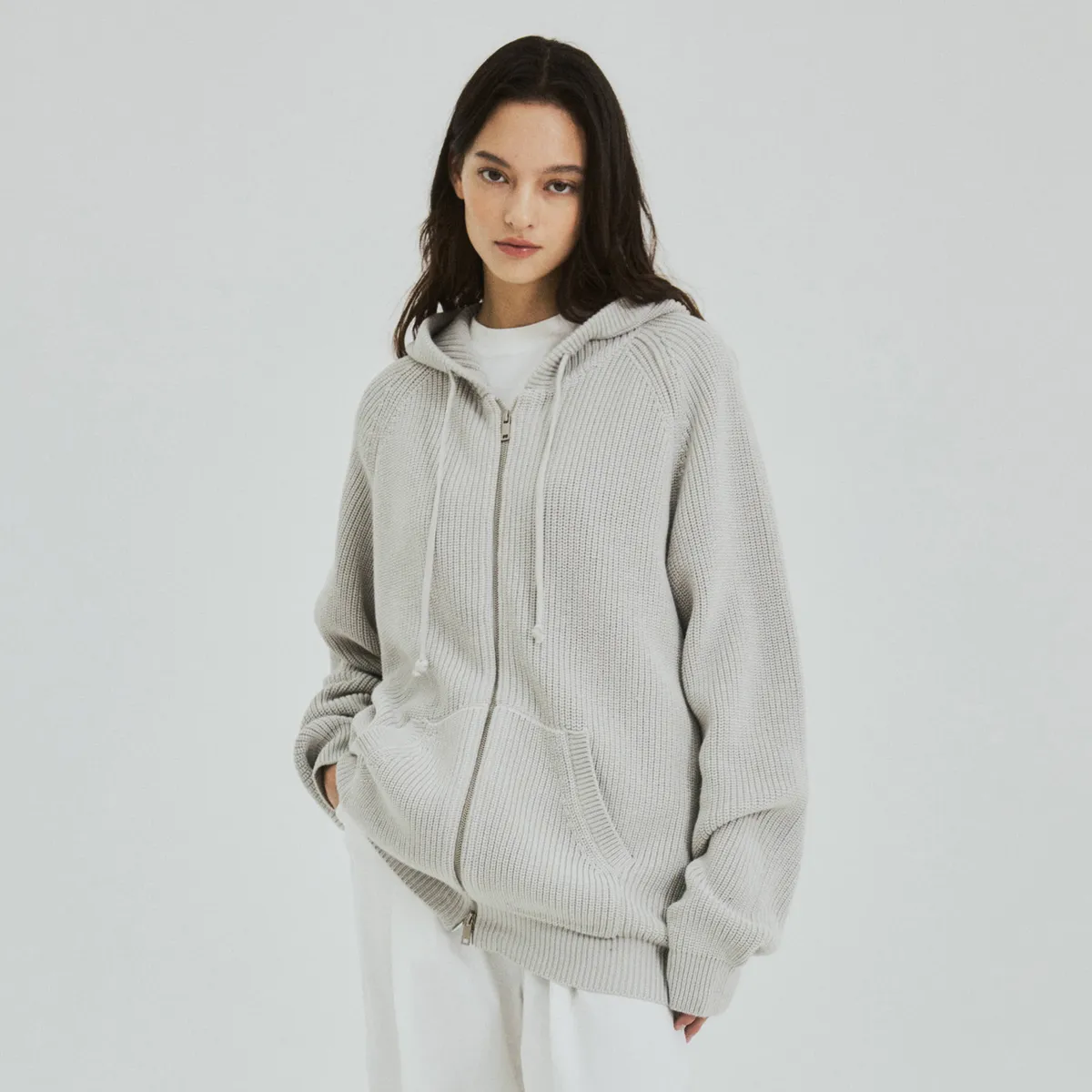 W/Cool Washable Two-Way Knit Hood Zip-Up 3COLOR - 감도 깊은 취향 셀렉트샵 29CM