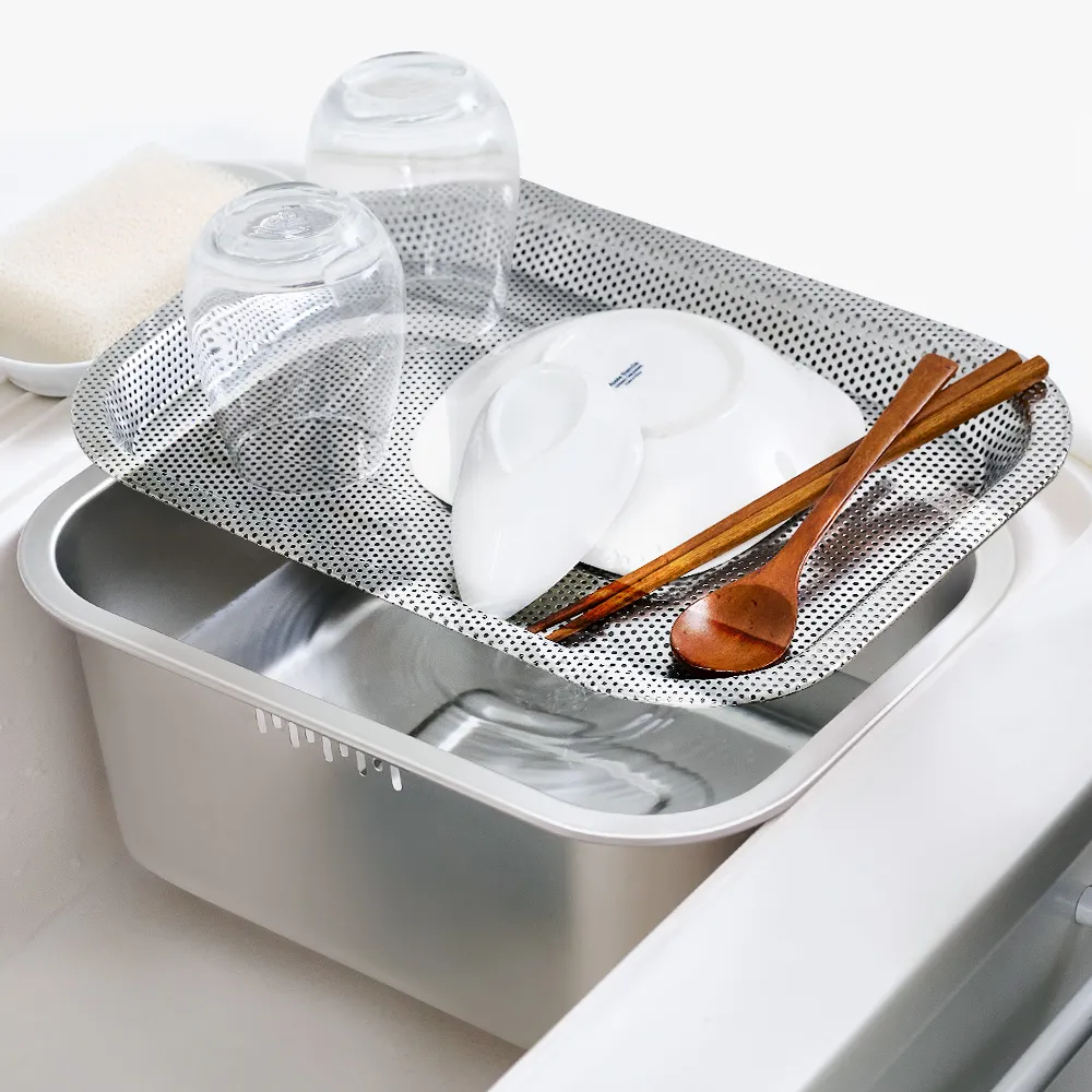 [SET] ALL 스텐 304 대용량 물빠짐 사각 설거지통 10L+타공 트레이 - 감도 깊은 취향 셀렉트샵 29CM