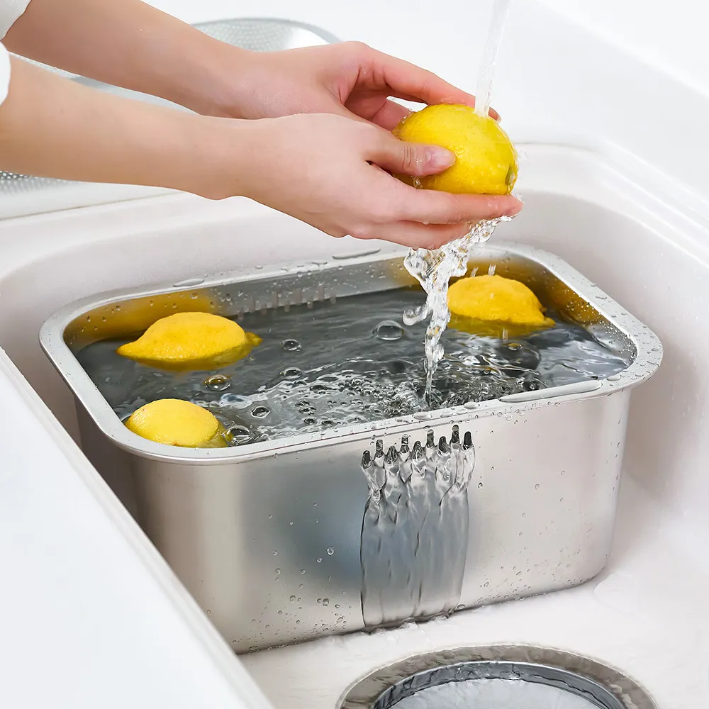 ALL 스텐 304 대용량 물빠짐 사각 설거지통 10L - 감도 깊은 취향 셀렉트샵 29CM