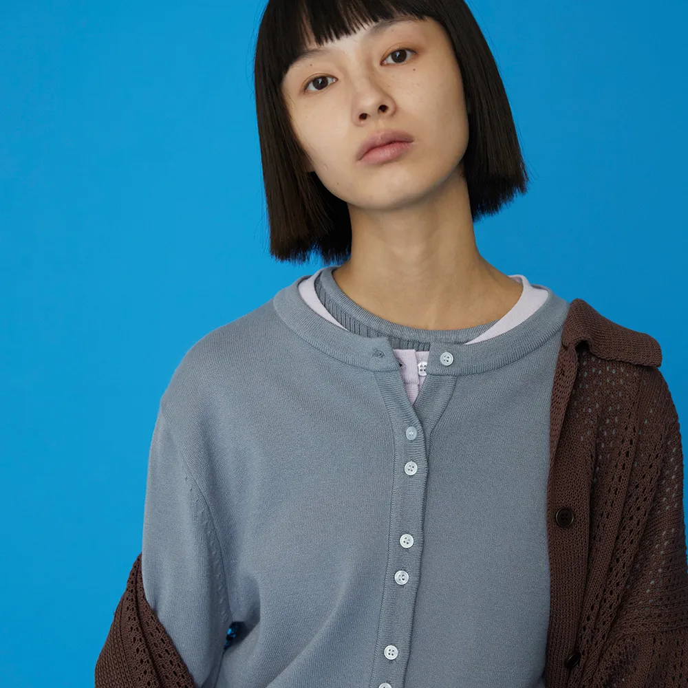 BUTTON CARDIGAN_ASH BLUE - 감도 깊은 취향 셀렉트샵 29CM