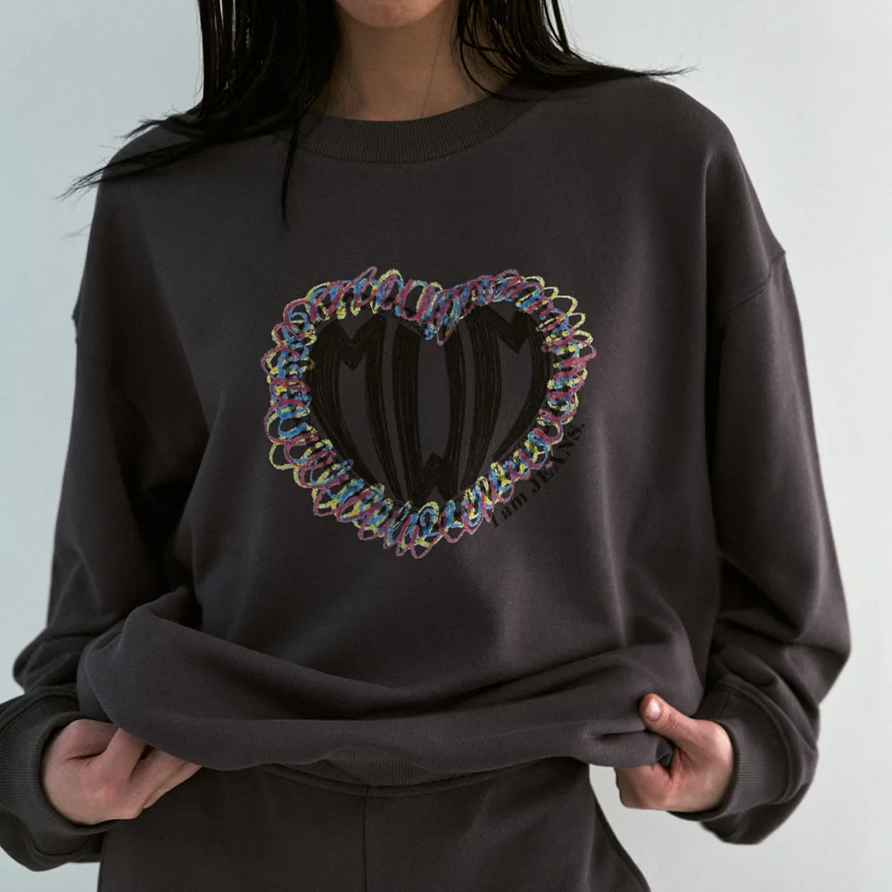 Heart Print Logo Sweat Shirts_Grey - 감도 깊은 취향 셀렉트샵 29CM