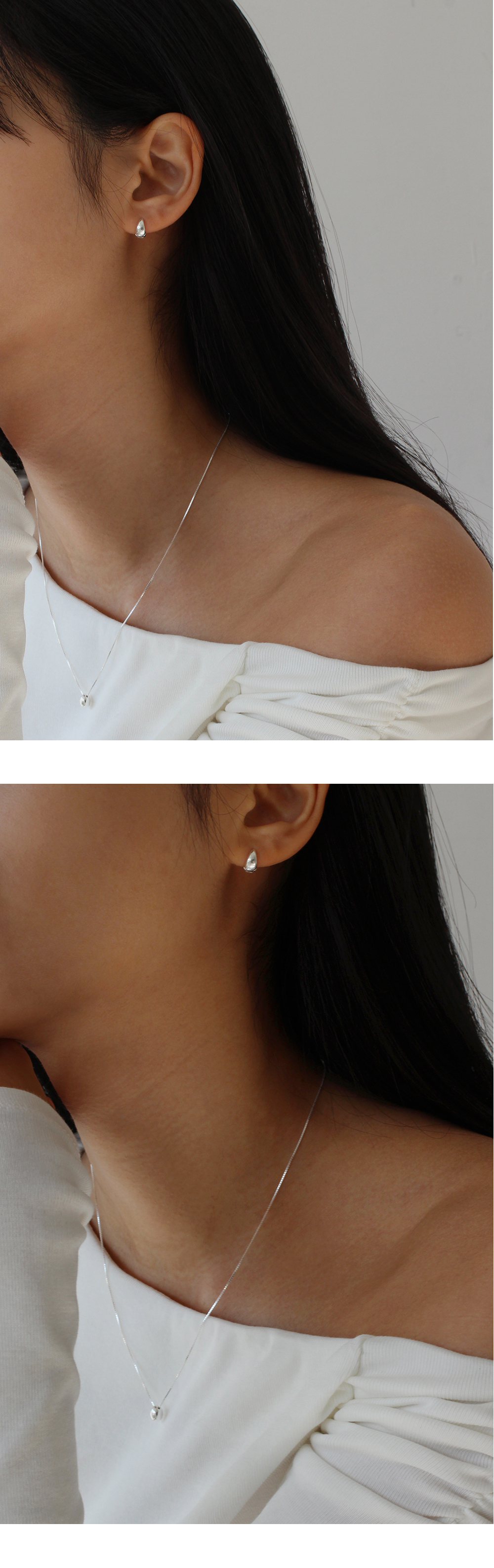 [배우 김지원 착용][Silver 925] Water Drop One-touch Earrings (S) - 감도 깊은 취향 셀렉트샵 29CM