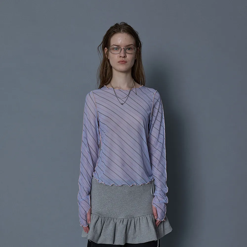 Striped Mesh Top_Pink & Purple - 감도 깊은 취향 셀렉트샵 29CM
