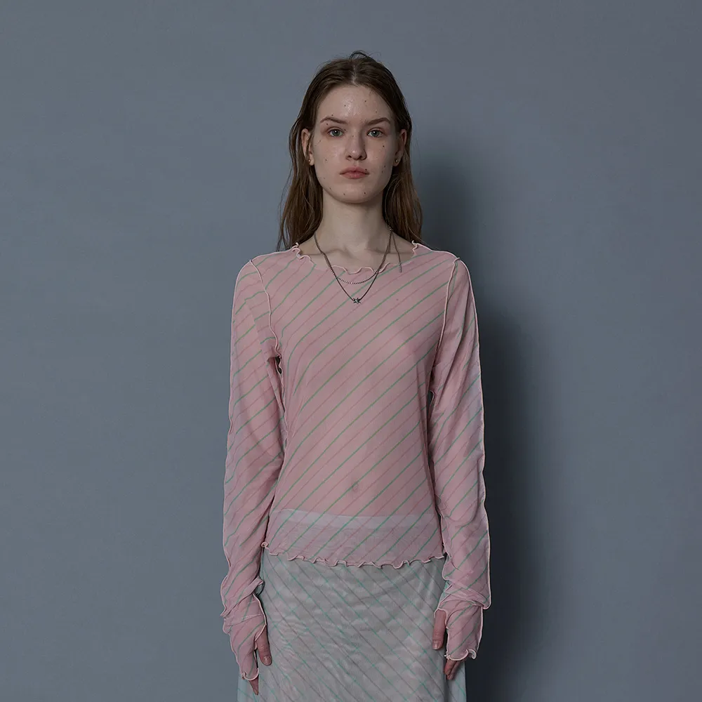 Striped Mesh Top_Pink & Lime - 감도 깊은 취향 셀렉트샵 29CM
