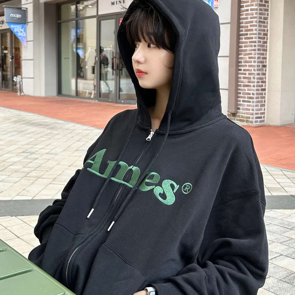 BASIC LOGO HOODIE ZIP UP BLACK - 감도 깊은 취향 셀렉트샵 29CM