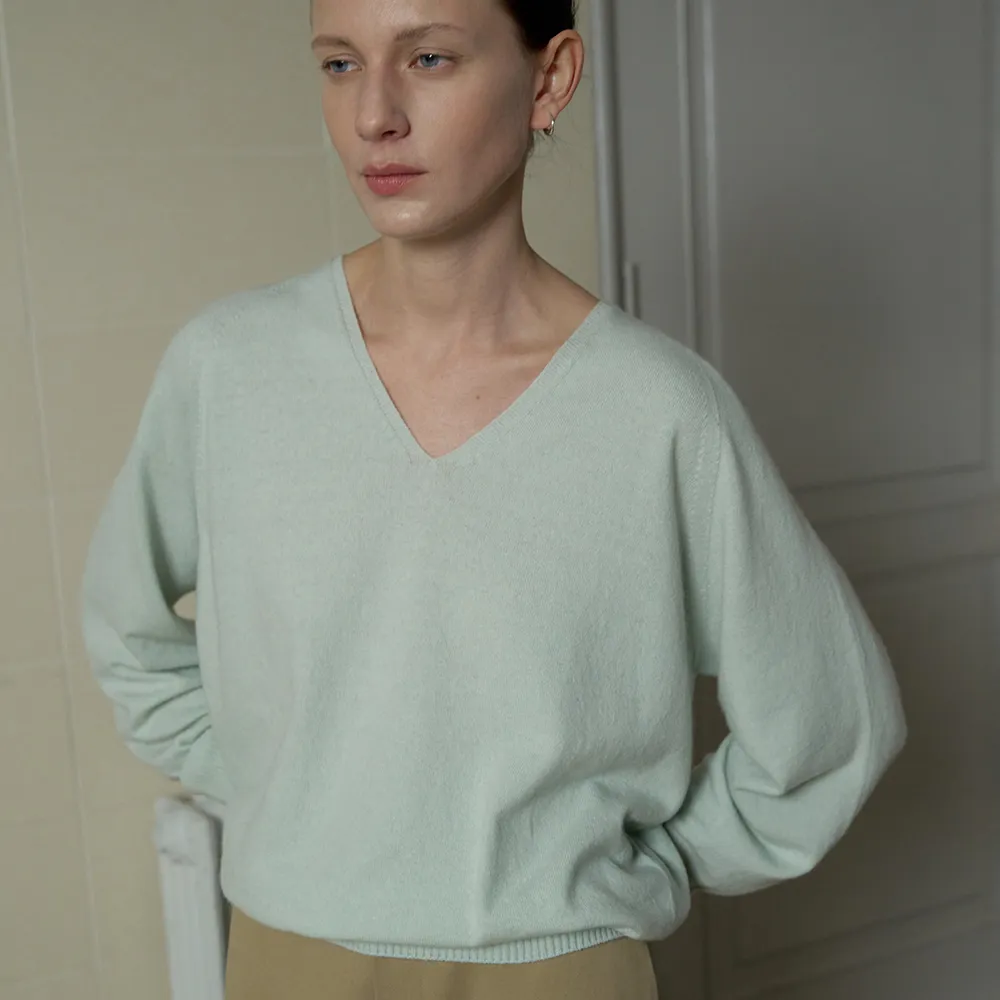 CASH MERINO V-NECK KNIT_MINT_OE1C2MKN11MNT - 감도 깊은 취향 셀렉트샵 29CM