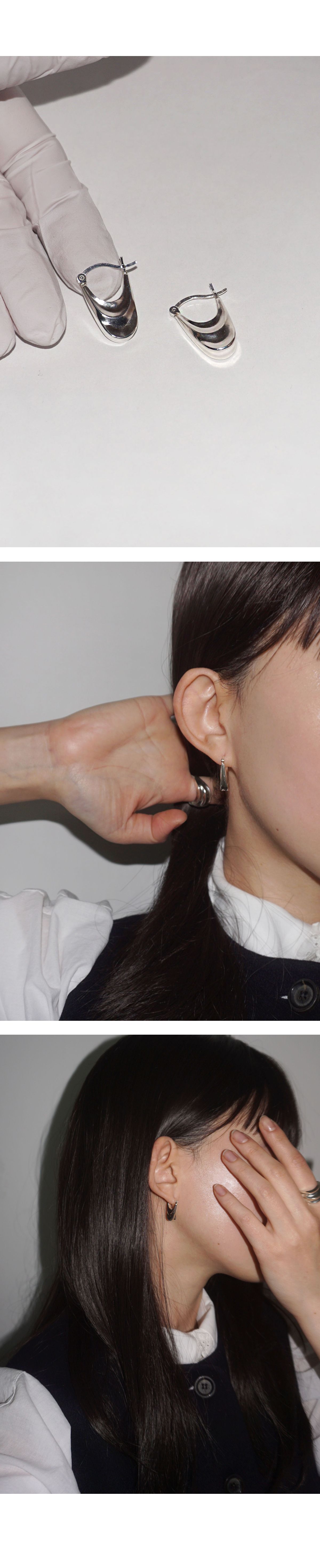 LAYERED FOLD EARRINGS (SILVER) - 감도 깊은 취향 셀렉트샵 29CM