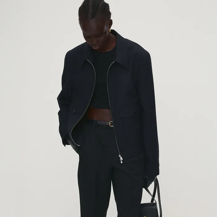 VIRGIN WOOL MILITARY BLOUSON JACKET_ NAVY STRIPE - 감도 깊은 취향 셀렉트샵 29CM