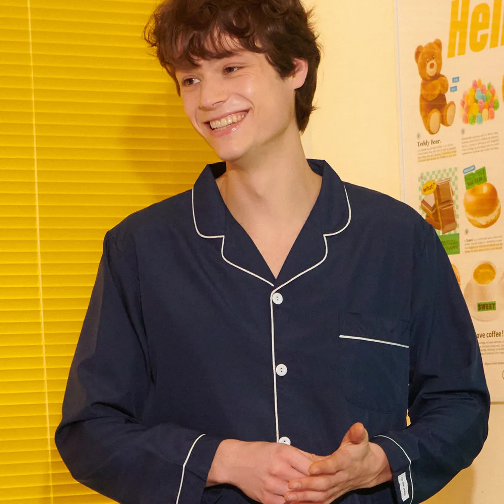 (m) 커플 마일드 실크라인 긴팔 잠옷 세트 4colors - 감도 깊은 취향 셀렉트샵 29CM