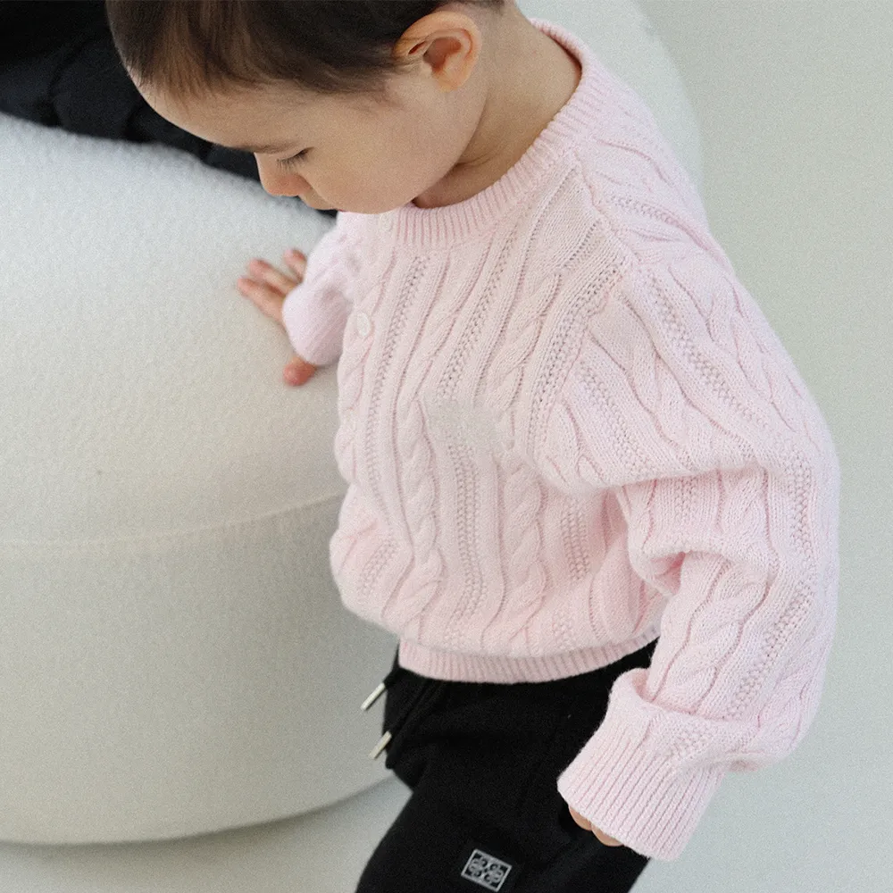 [KIDS]벨라 케이블 가디건 핑크 - 감도 깊은 취향 셀렉트샵 29CM