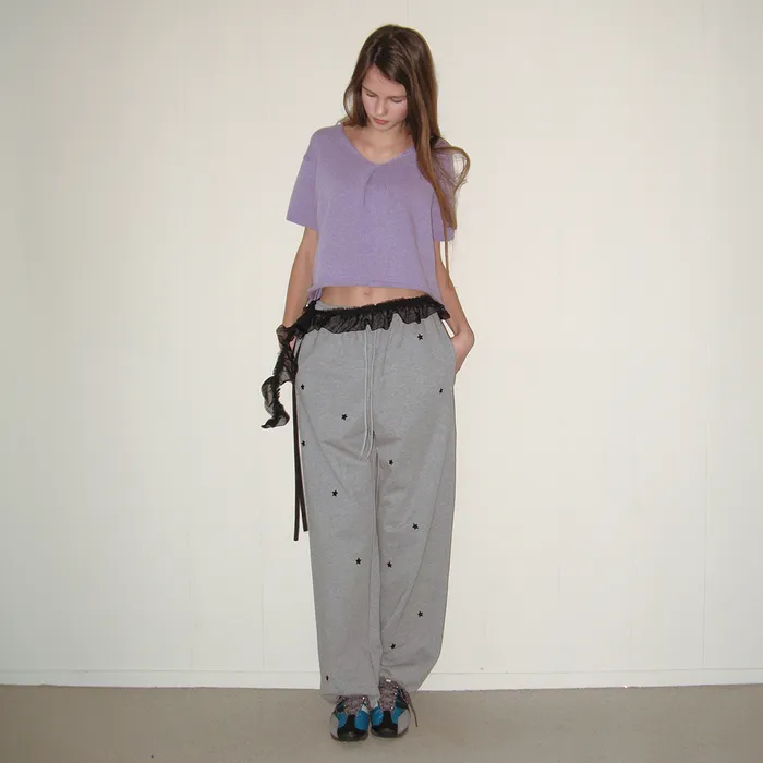 STAR EMBROIDERY SWEAT JOGGER PANTS GREY - 감도 깊은 취향 셀렉트샵 29CM