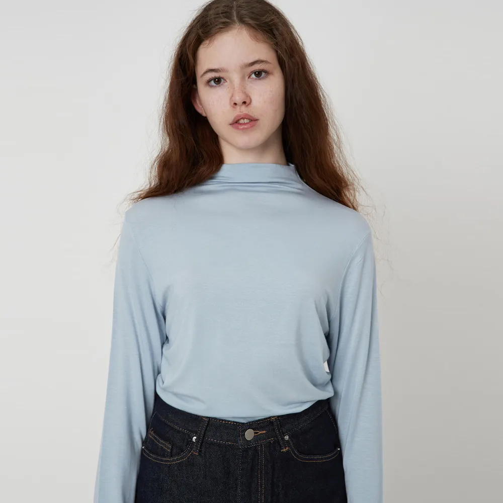 tencel turtleneck tee (blue) - 감도 깊은 취향 셀렉트샵 29CM