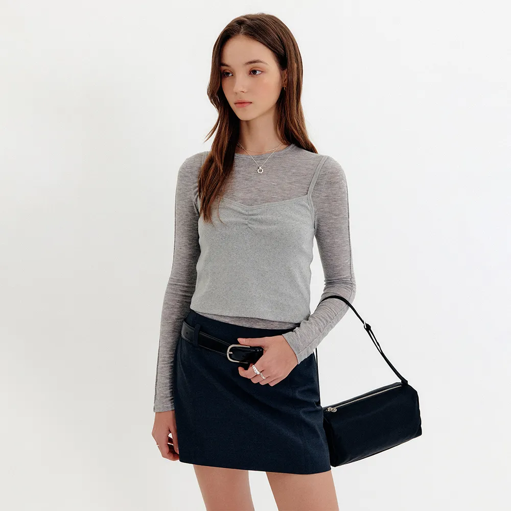 몰리 레이어드 핀턱 탑 세트_그레이 / MOLLY LAYERED PINTUCK TOP SET_GREY - 감도 깊은 취향 셀렉트샵 29CM