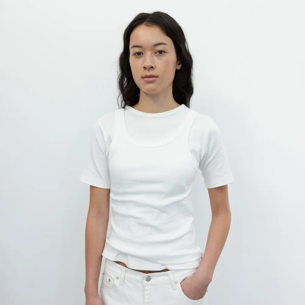 Crew Neck Half Slim T-shirt (White) - 감도 깊은 취향 셀렉트샵 29CM