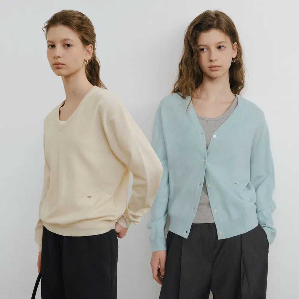 [set] Washable V-neck knit & cardigan set_7colors - 감도 깊은 취향 셀렉트샵 29CM