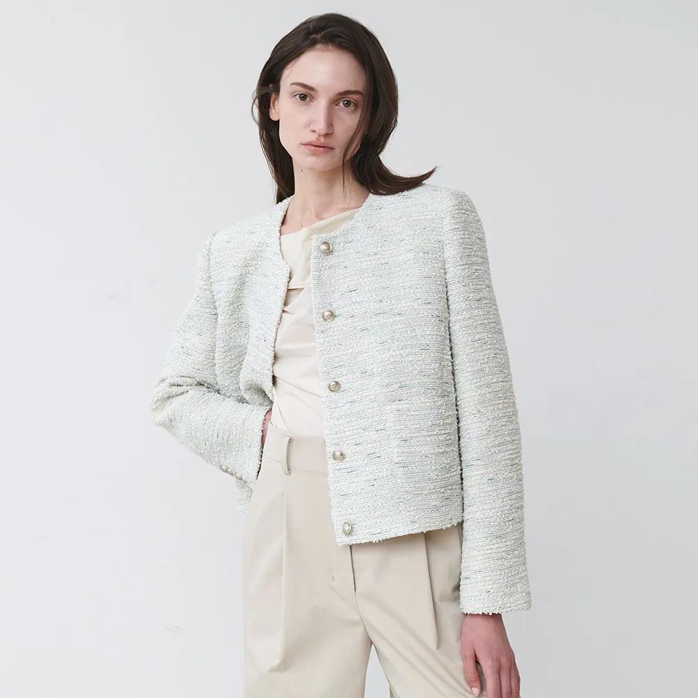Collarless Tweed Jacket SW5SJ111-3B - 감도 깊은 취향 셀렉트샵 29CM