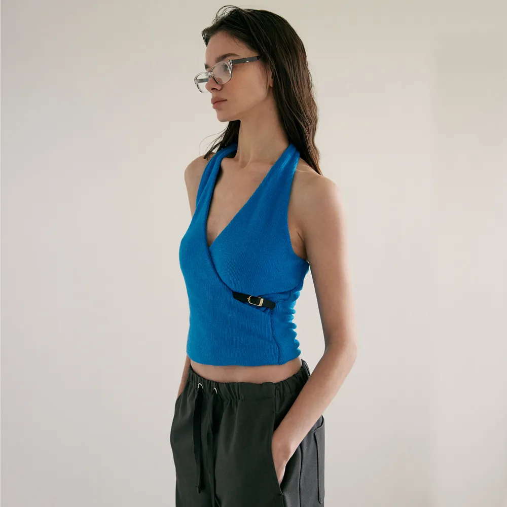 Fluffy halter knit top_ocean blue - 감도 깊은 취향 셀렉트샵 29CM