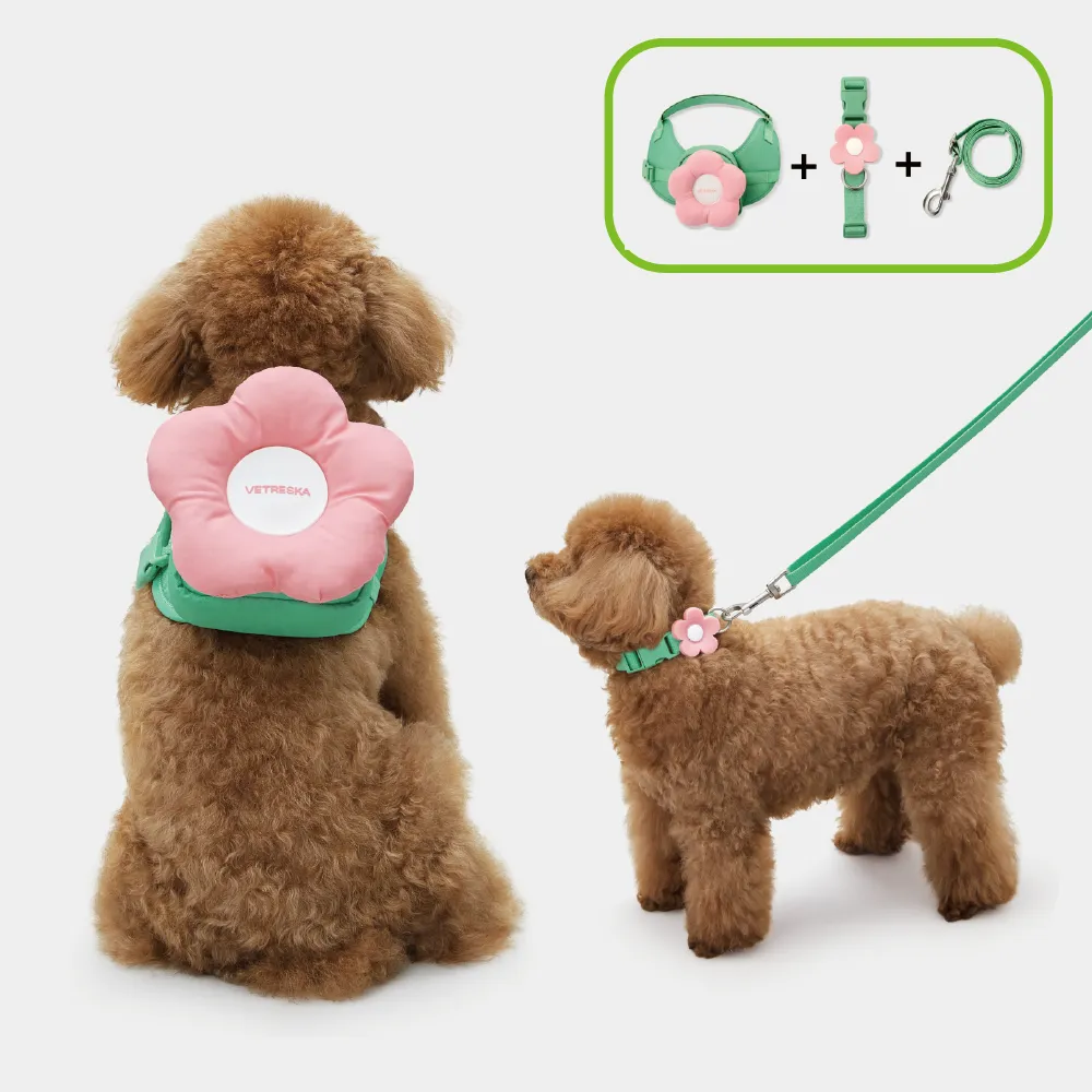 VETRESKA 플라워 배낭 하네스 세트(목줄+리드줄+하네스) - 감도 깊은 취향 셀렉트샵 29CM