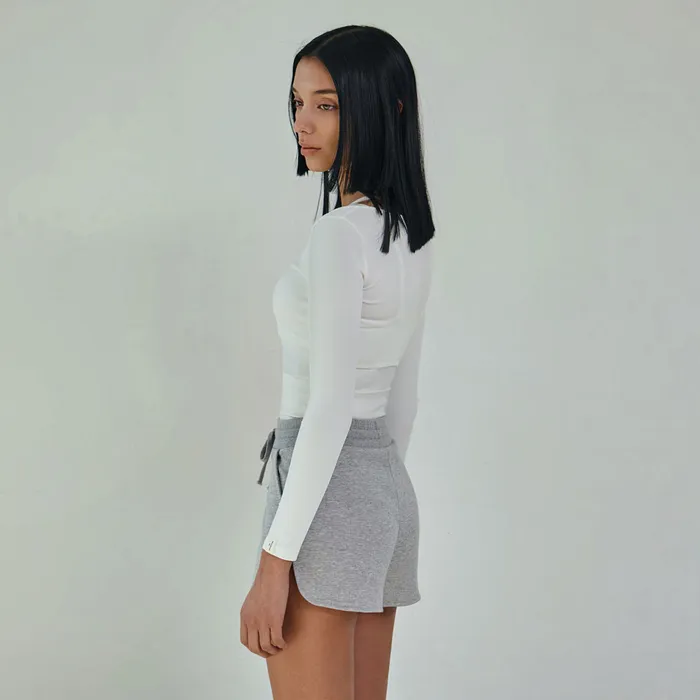 여성 요가복 DEVI-B0044-멜란지그레이 필라테스 스트랩 돌핀 숏팬츠 - 감도 깊은 취향 셀렉트샵 29CM