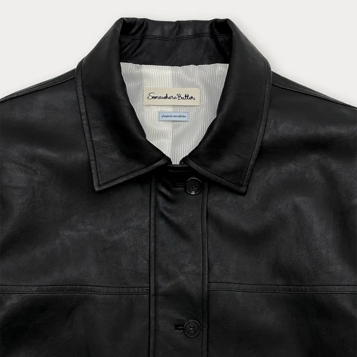 Pesto Half Leather Jacket - Black - 감도 깊은 취향 셀렉트샵 29CM