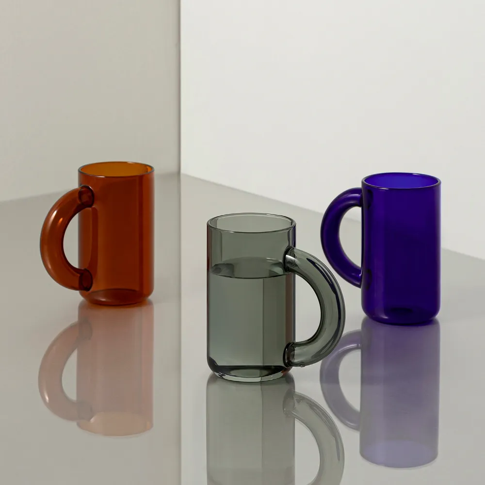 튜브 핸들 내열유리 머그컵 유리컵 380ML 2P 4P - 감도 깊은 취향 셀렉트샵 29CM