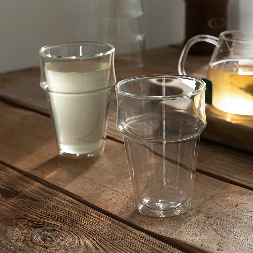 스태킹 이중내열 글라스 유리컵 M 350ML 2P - 감도 깊은 취향 셀렉트샵 29CM