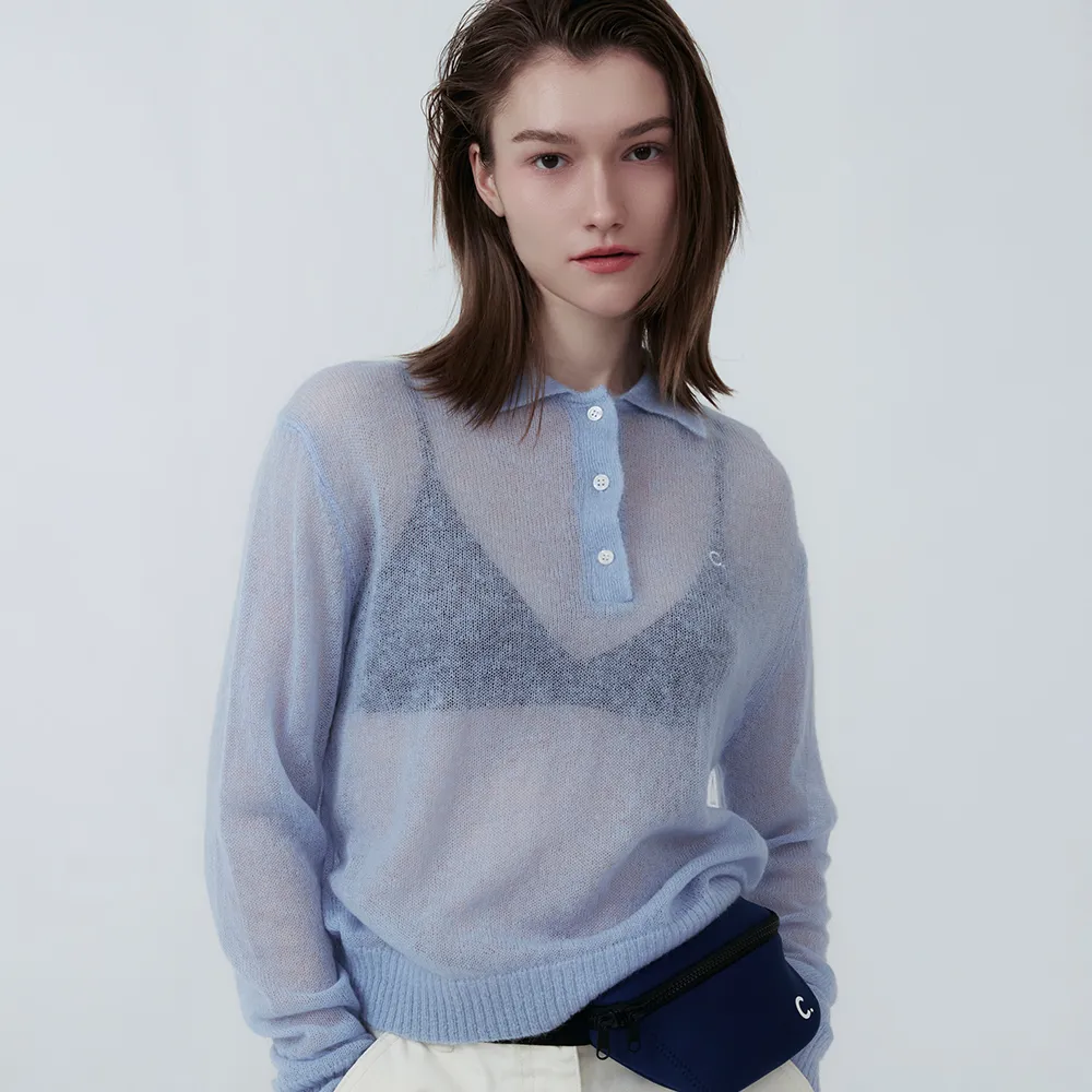 [25SS clove] Kid Mohair Collar Knit (Sky Blue) - 감도 깊은 취향 셀렉트샵 29CM