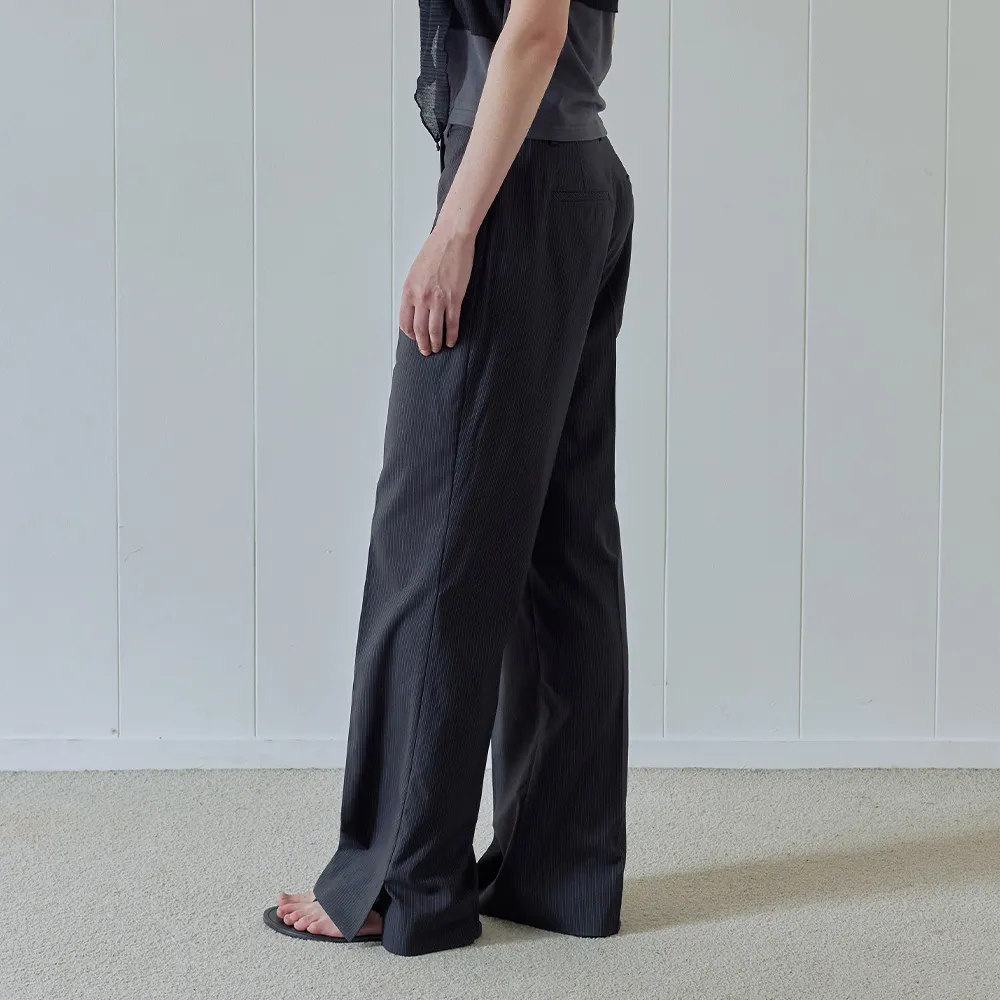SIDE SLIT SEMI BOOTS CUT SLACKS (STRIPE) - 감도 깊은 취향 셀렉트샵 29CM