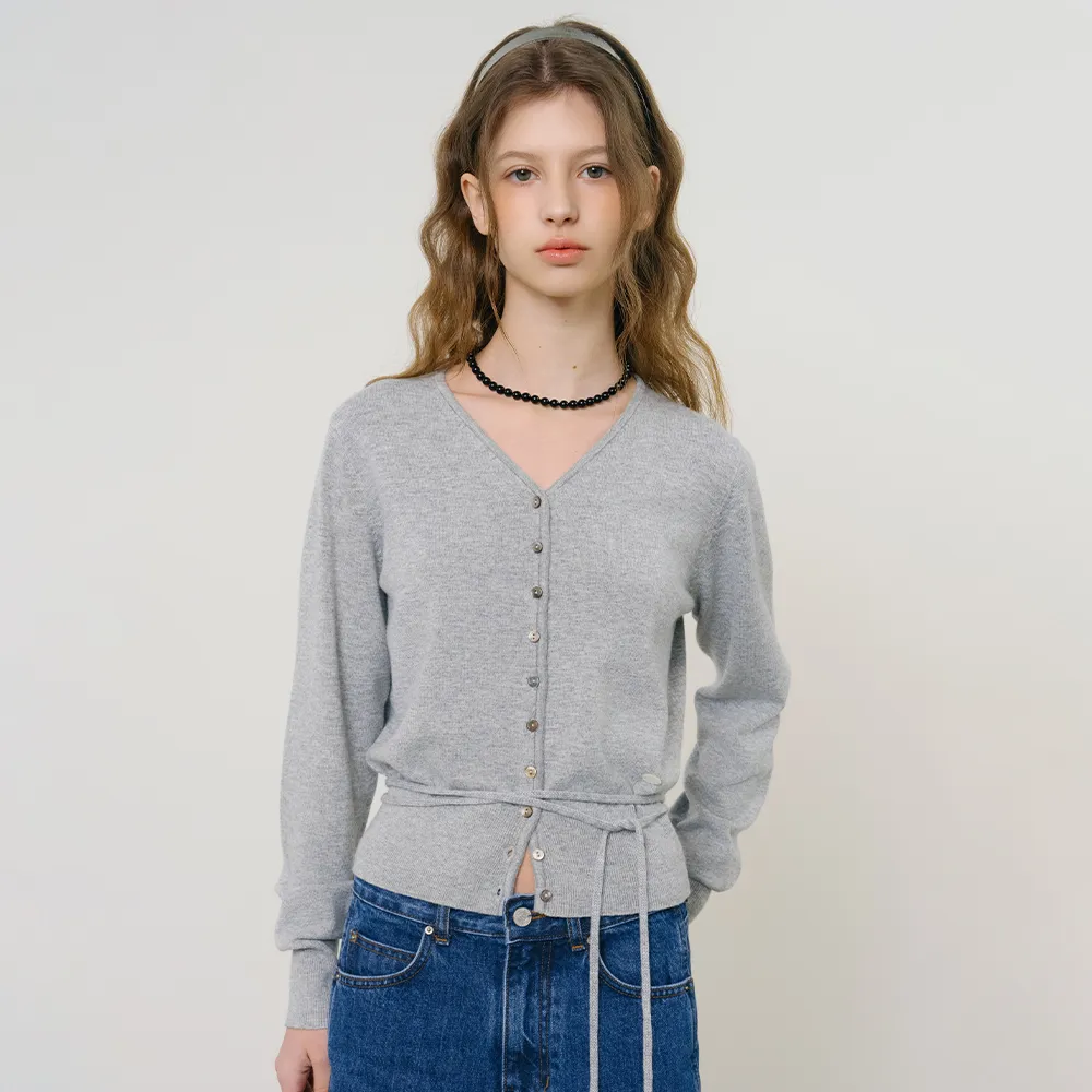 D Viscos Vneck String Cardigan_Gray - 감도 깊은 취향 셀렉트샵 29CM