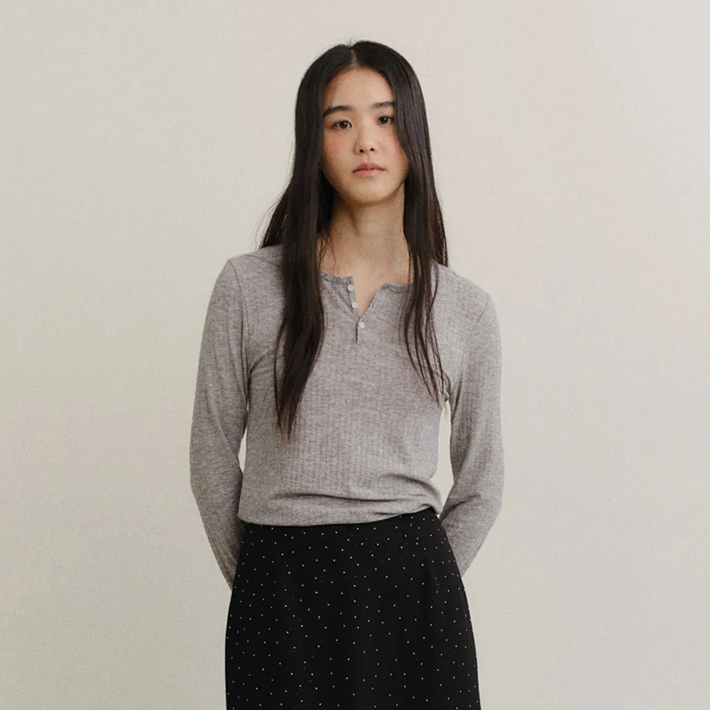 [2차리오더]HENRY BUTTON T-SHIRTS (MELANGE GRAY) - 감도 깊은 취향 셀렉트샵 29CM